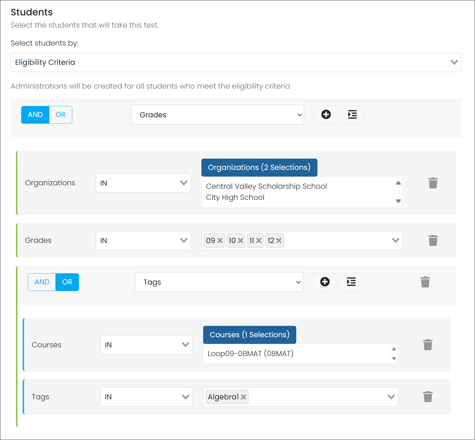Setting Up an Eligibility-Based Administration – ADAM Assessments Support