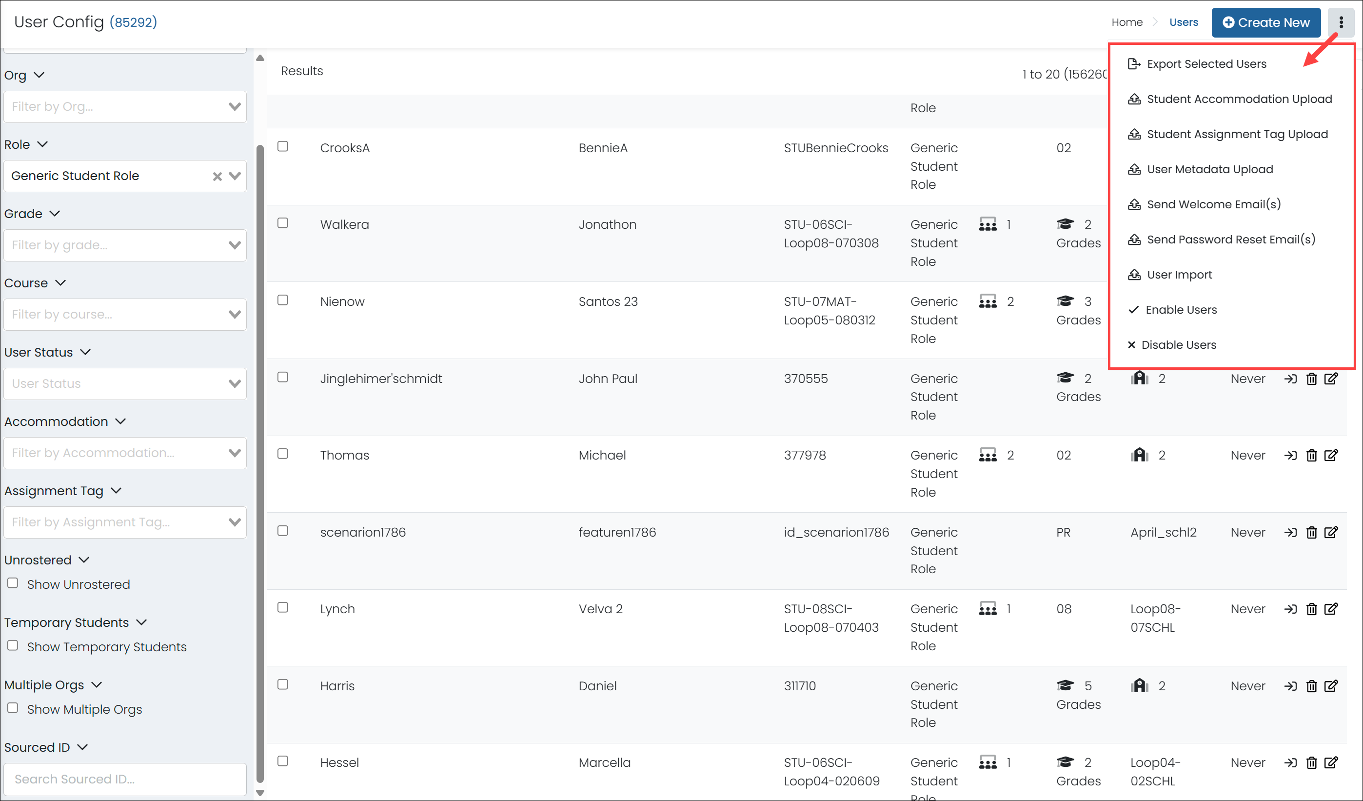 User Config and Search – ADAM Assessments Support